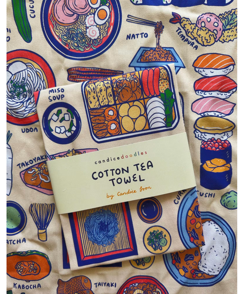 Japan Tea Towel - Candice Doodles – Paradise Now Hawaiʻi