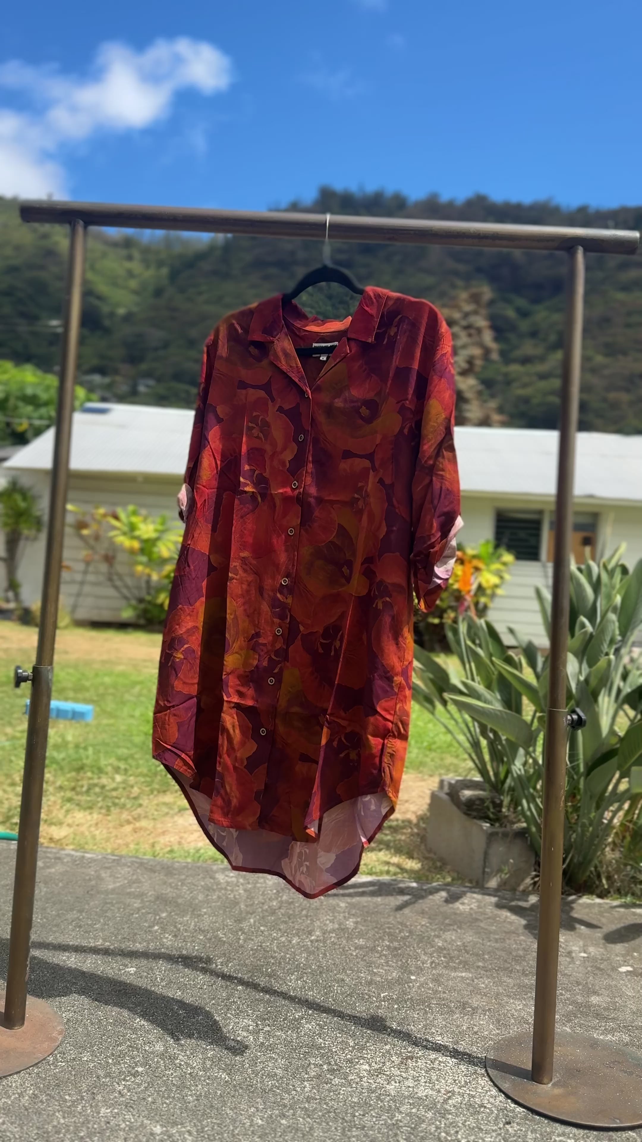 Women's Shirt Dress in Autumn Hau – Paradise Now Hawaiʻi