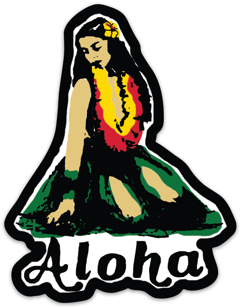 Aloha Hula Girl Sticker – Paradise Now Hawaiʻi